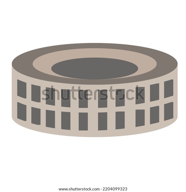 Ancient Stadium Building Round Shape Arena Stock Vector (Royalty Free ...