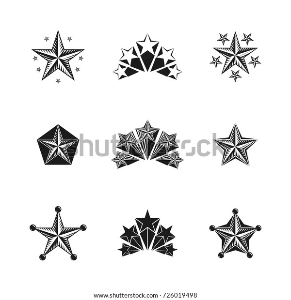 Ancient Stars Emblems Set Heraldic Vector Stock Vector (Royalty Free ...