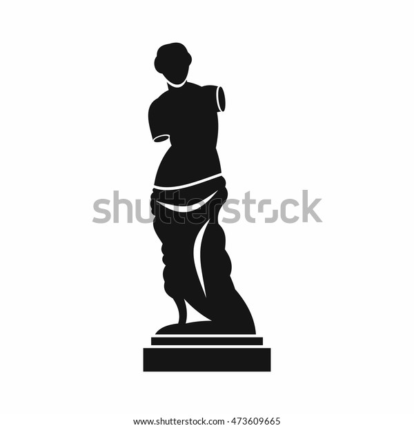 Ancient Statue Icon Simple Style Isolated Stock Vector (Royalty Free ...