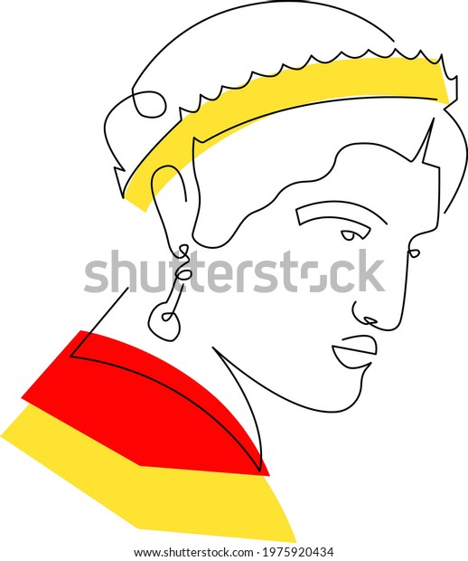 Ancient Statue Queen Line Art Stock Vector (Royalty Free) 1975920434 ...