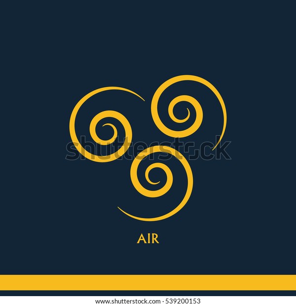 Ancient symbol of Air element with subscribe vector icon.