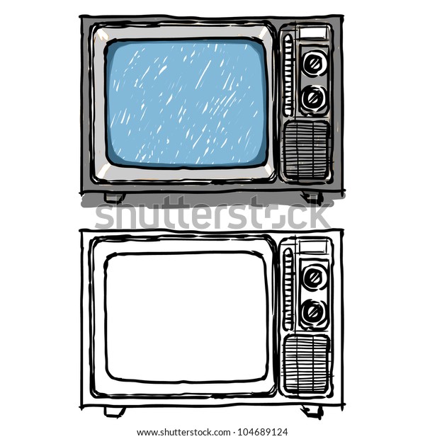 Ancient Television Sketch Style Vector Illustration Stock Vector ...