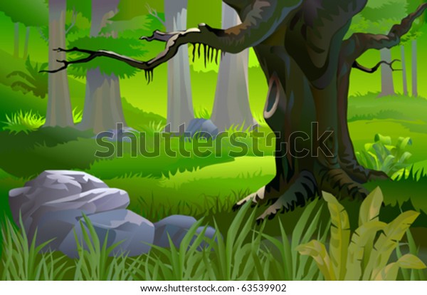 Ancient Tree Tropical Forest Stock Vector (Royalty Free) 63539902 ...