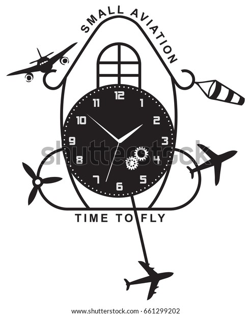 Ancient Wall Clock Symbol Time Fly Stock Vector (Royalty Free ...