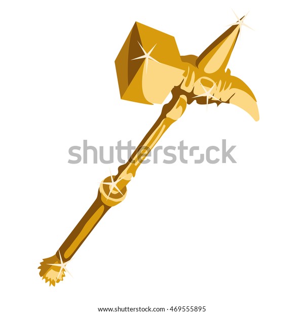 Ancient War Hammer Made Gold Vector Stock Vector (Royalty Free) 469555895
