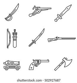 Ancient Weapons Icons Set Old Firearms Stock Vector (Royalty Free ...