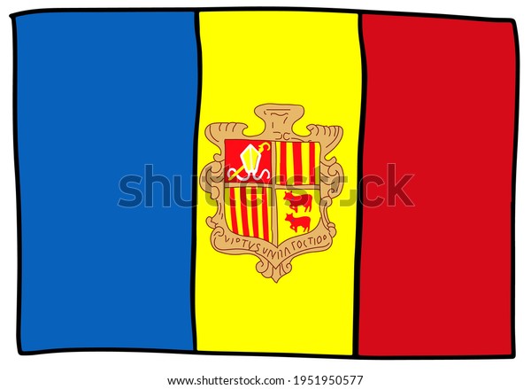 Andorra Flag Doodle Hand Drawing Sketch Stock Vector (Royalty Free ...