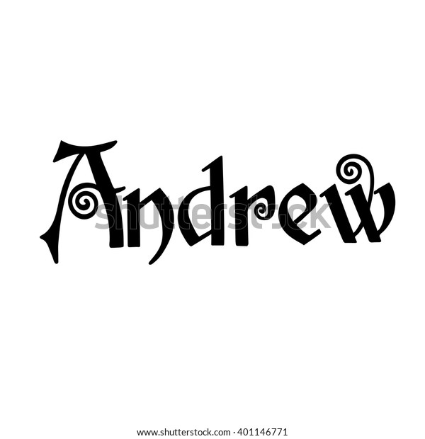 Andrew Stock Vector Illustration Typographic Print: เวกเตอร์สต็อก (ปลอด ...