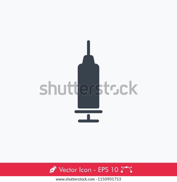 Anesthesia Injection Needle Icon Vector Stock Vector (Royalty Free ...