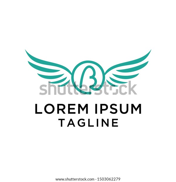 Angel B Abstract Logo Design Template Stock Vector (Royalty Free ...
