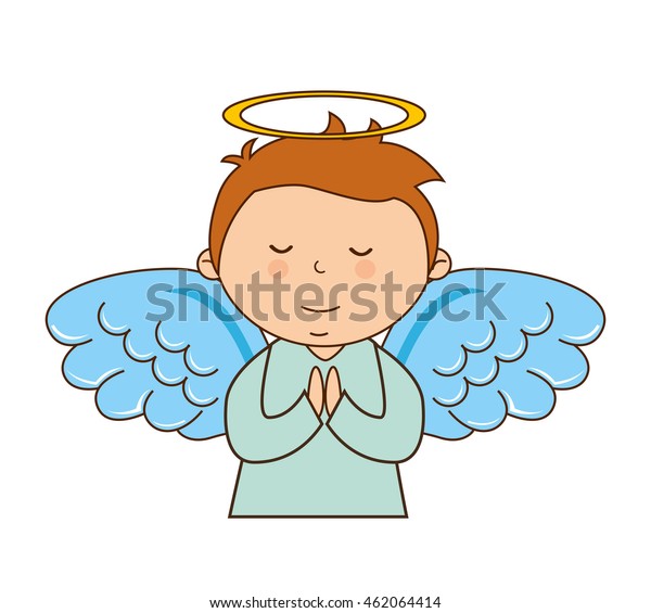 angel boy character icon vector illustration design