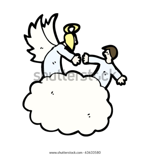 Angel Bring Soul Onto Cloud Cartoon Stock Vector (Royalty Free ...