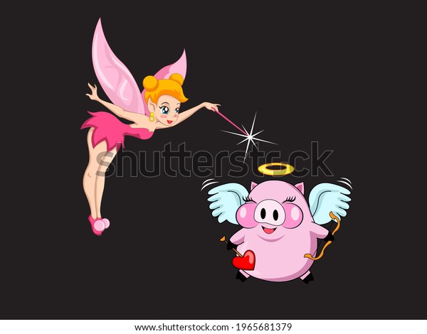 Angel Cartoon Vector Beautiful Fun Stock Vector (Royalty Free ...