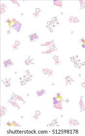 Angel Castle Pattern On White Background Stock Vector (Royalty Free ...