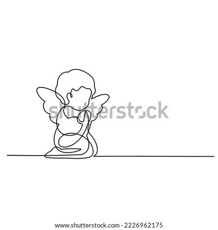 Angel Line Drawing | Free download on ClipArtMag