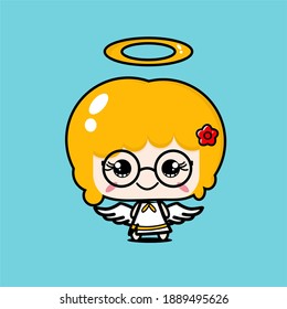 Angel Cute Character Design Stock Vector (Royalty Free) 1889495626 ...
