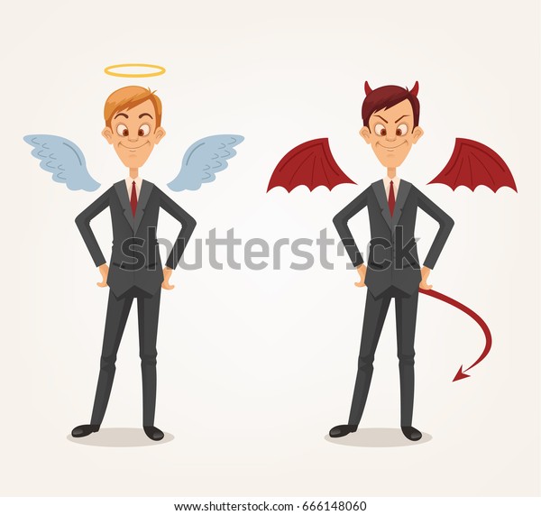 Angel Devil Businessman Office Workers Characters Stock Vector (Royalty ...