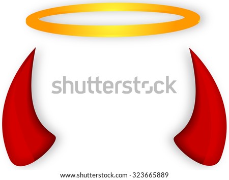 Angel Devil Horns Halo Stock Vector (Royalty Free) 323665889 - Shutterstock
