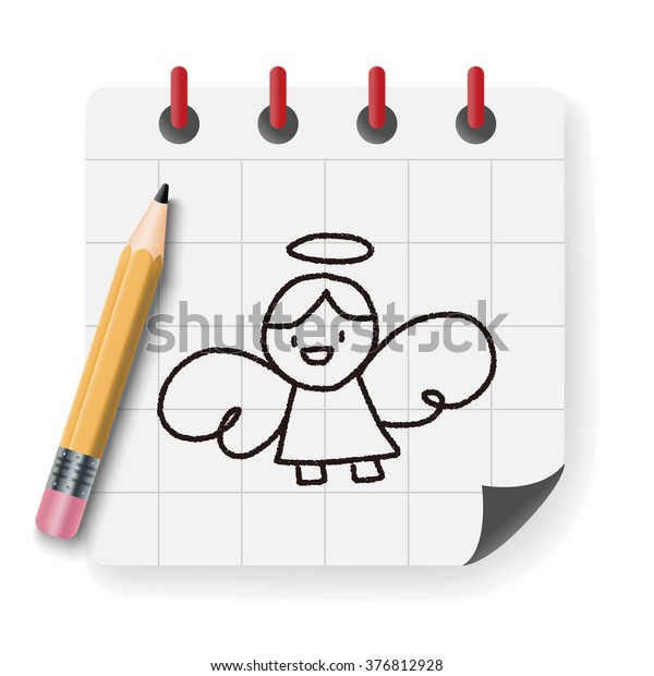 Angel Doodle Drawing Stock Vector (Royalty Free) 376812928 | Shutterstock