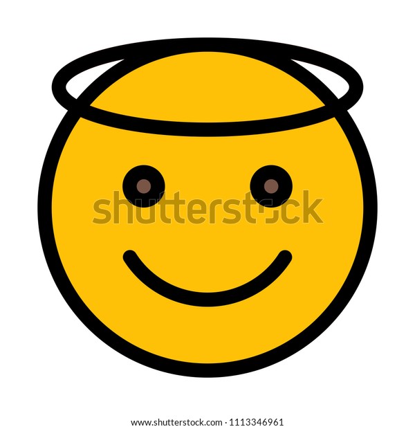 Angel Face Emoji Stock Vector (Royalty Free) 1113346961 | Shutterstock