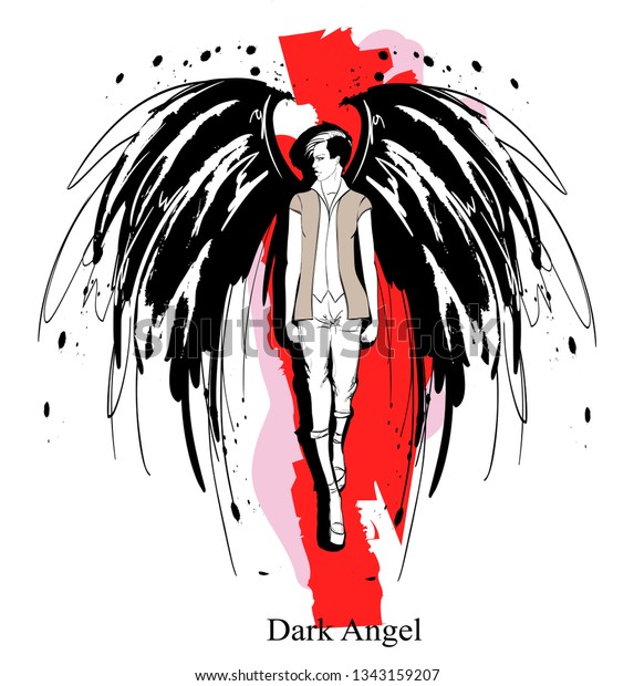 Angel Girl Dark Angel Vector Image Stock Vector (Royalty Free ...