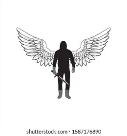 Angel Guardian Angel Illustration Vector Drawing Stock Vector (Royalty ...