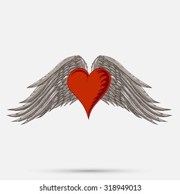Winged Heart Symbol Stock Illustration 392924791 | Shutterstock