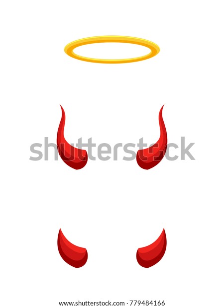 Angel Holy Halo Devil Red Horn Stock Vector (Royalty Free) 779484166
