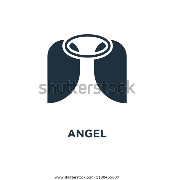 Angel Icon Black Filled Vector Illustration Stock Vector (Royalty Free ...