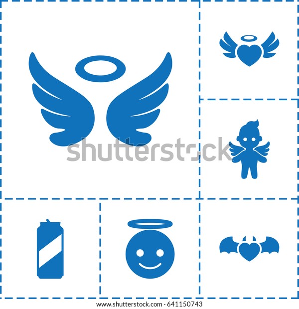 Angel Icon Set 6 Angel Filled Stock Vector (Royalty Free) 641150743 ...