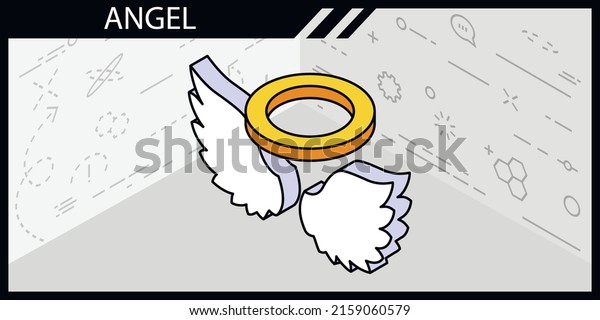 Angel Isometric Design Icon Vector Web Stock Vector (Royalty Free ...