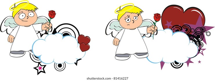 Angel Kid Cartoon Copysapce Vector Format: เวกเตอร์สต็อก (ปลอดค่า ...