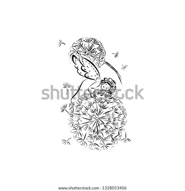 Angel Lay Down On Dandelion Graphic Stock Vector (Royalty Free ...