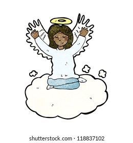 ángel sentado en una caricatura en: vector de stock (libre de regalías ...