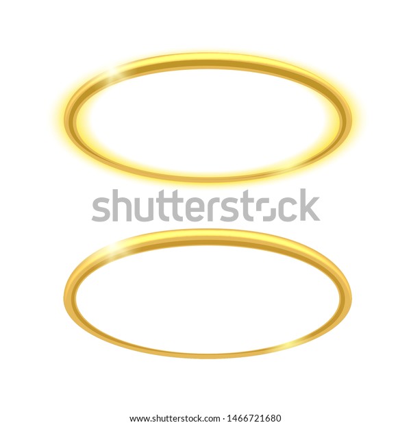 Angel ring. Vector holy glowing nimbus, saint halo illustration, heaven ...