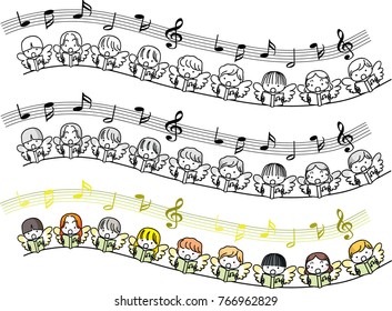 Angel Sing Song Design Border Stock Vector (Royalty Free) 766962760