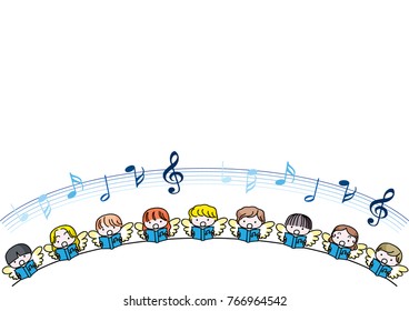 Angel Sing Song Design Border Stock Vector (Royalty Free) 766962760