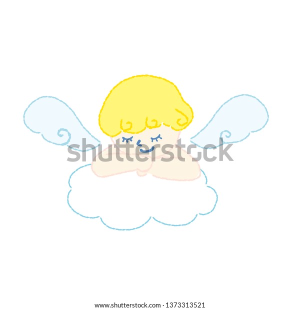 Angel Sleep Clouds Vector Illustration: vector de stock (libre de ...