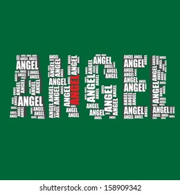Angel Typography 3d Text Word Art Stock Vector (Royalty Free) 158909342 ...