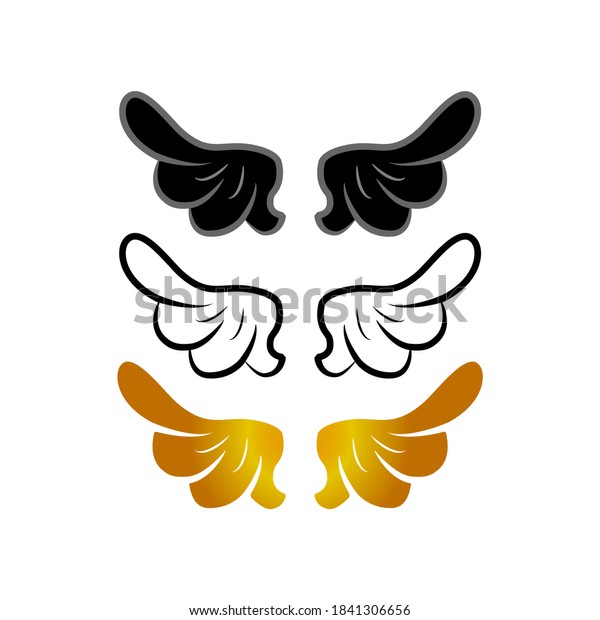 Angel Wing Icon Vector Symbol Illustration Stock Vector (Royalty Free ...