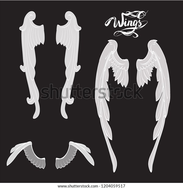 Angel Wings Lettering Vector Stock Vector (Royalty Free) 1204059517 ...