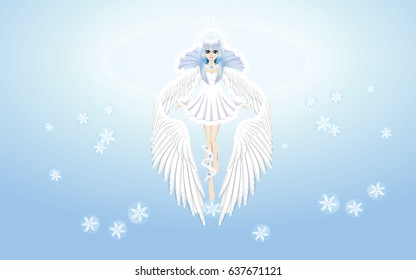 Angel Winter Wallpaper Stock Vector (Royalty Free) 637671121 | Shutterstock