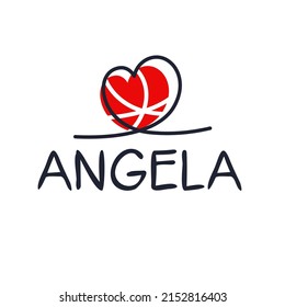 Angela Calligraphy Female Name Vector Illustration Stock Vector ...