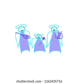 Angels Singing Playing Instruments Illustration: vector de stock (libre ...