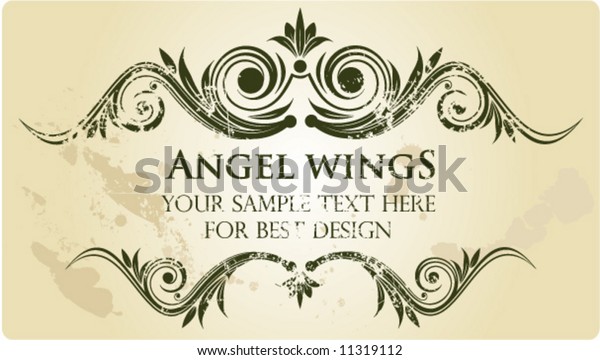 Angels Wings Vintage Frame Stock Vector (Royalty Free) 11319112
