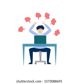 Anger Men On Desk Computer Screen Stock Vector (Royalty Free ...