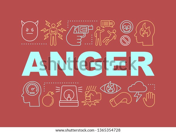 Anger Word Concepts Banner Presentation Website Stock Vector (Royalty ...