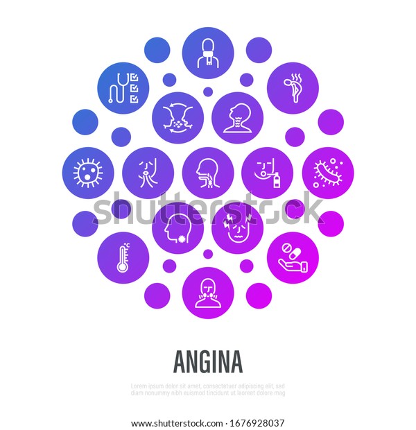 Angina Symptoms Circle Shape Bacteria Sore Stock Vector (Royalty Free ...