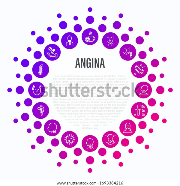 Angina Symptoms Circle Shape Bacteria Sore Stock Vector (Royalty Free ...
