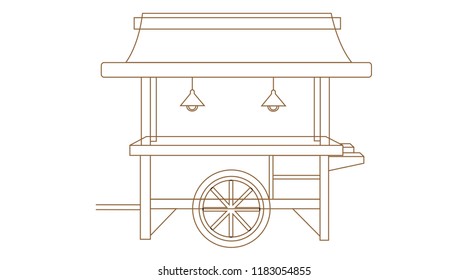 Angkringan Line Art Vector Illustrator 스톡 벡터(로열티 프리) 1183054855 ...